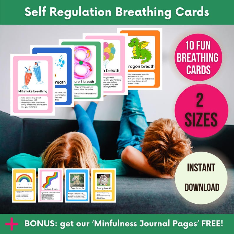 Breathing Exercise Cards for Kids: Calmness and Stress Relief - Etsy
