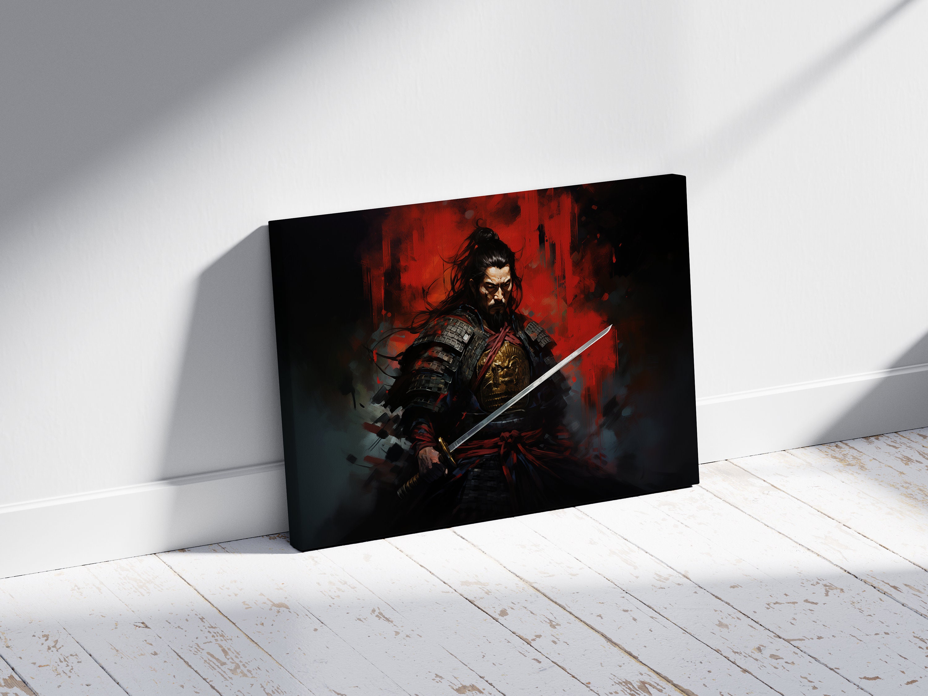 Samurai Wall Art, Large Canvas, Ancient Samurai Warrior, Japanese Art ...