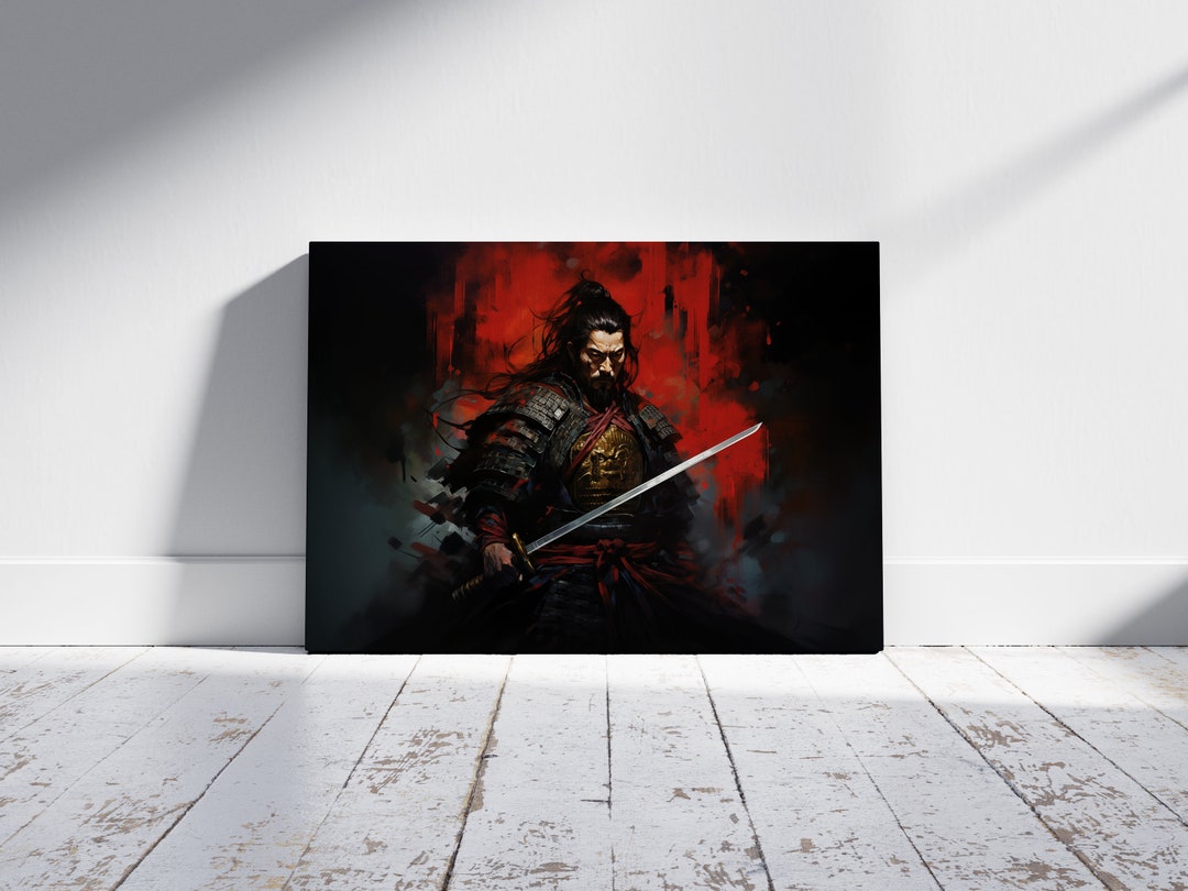 Samurai Wall Art, Large Canvas, Ancient Samurai Warrior, Japanese Art ...