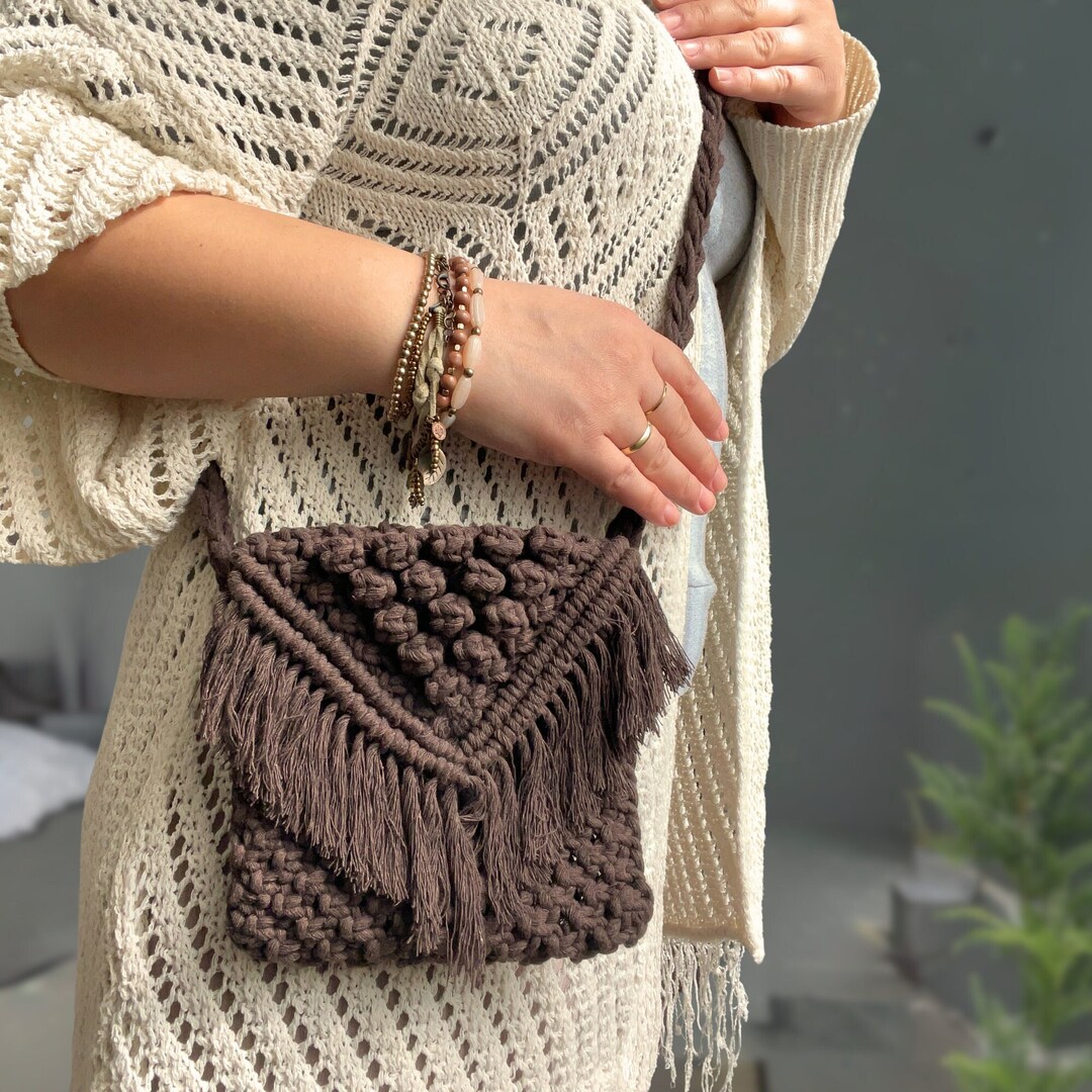 Macrame Phone Bag, Crossbody Bag, Macrame Shoulder Bag, Handmade Bag ...