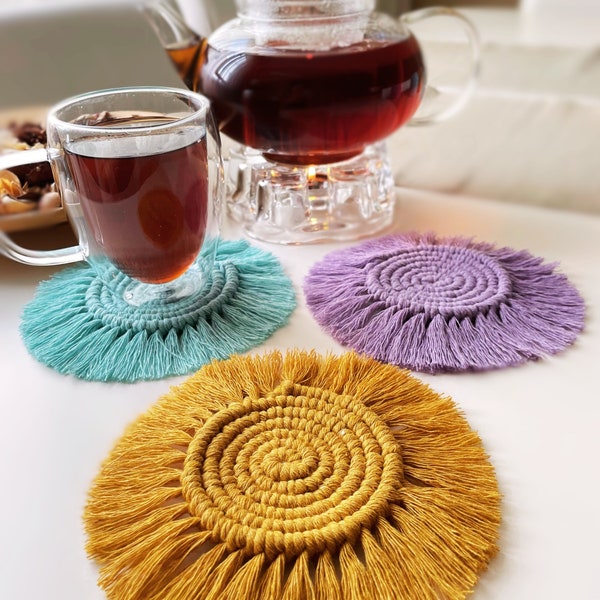 Macrame Coaster - Etsy