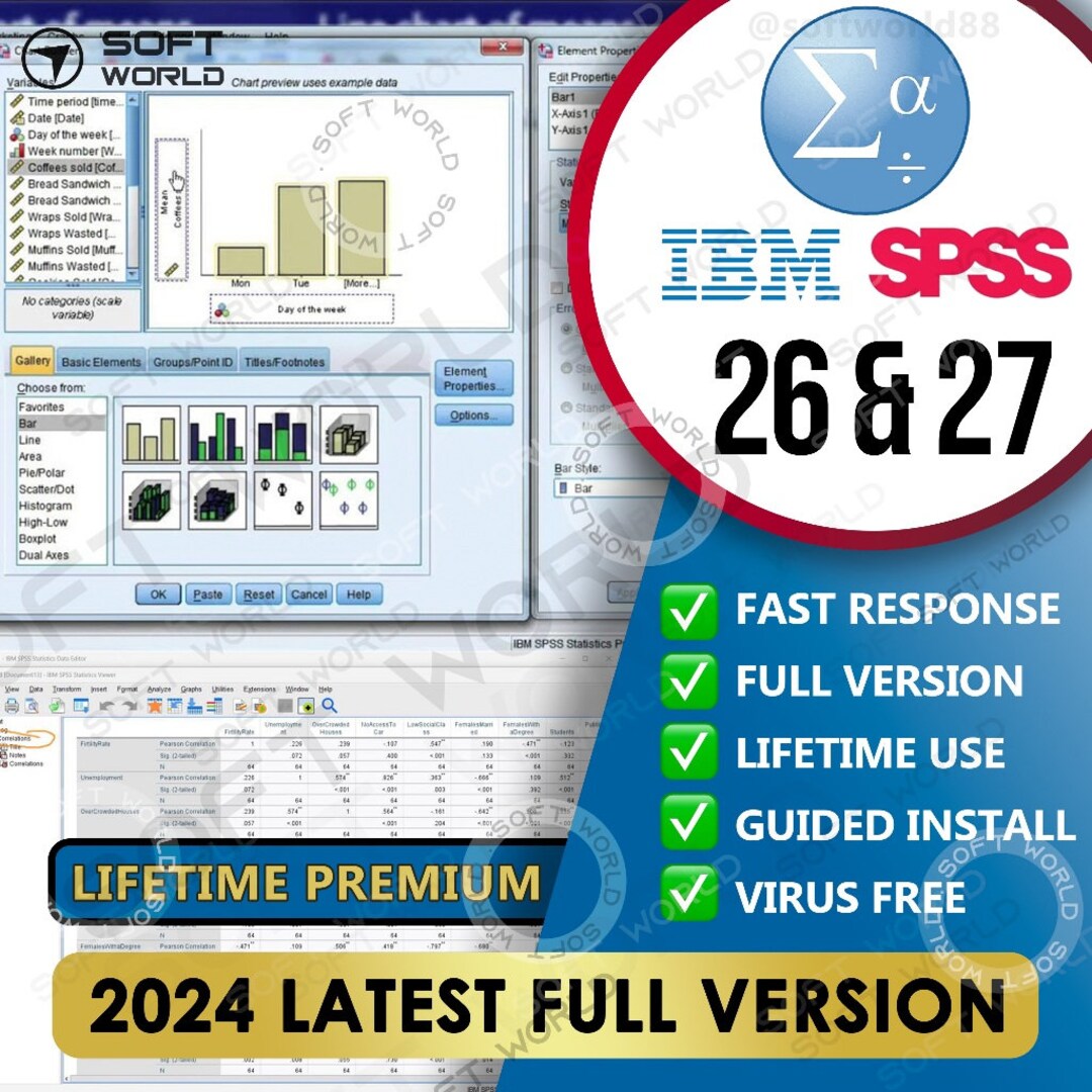 Latest 2024 IBM SPSS 27 Statistics Data Management Analytics Business ...