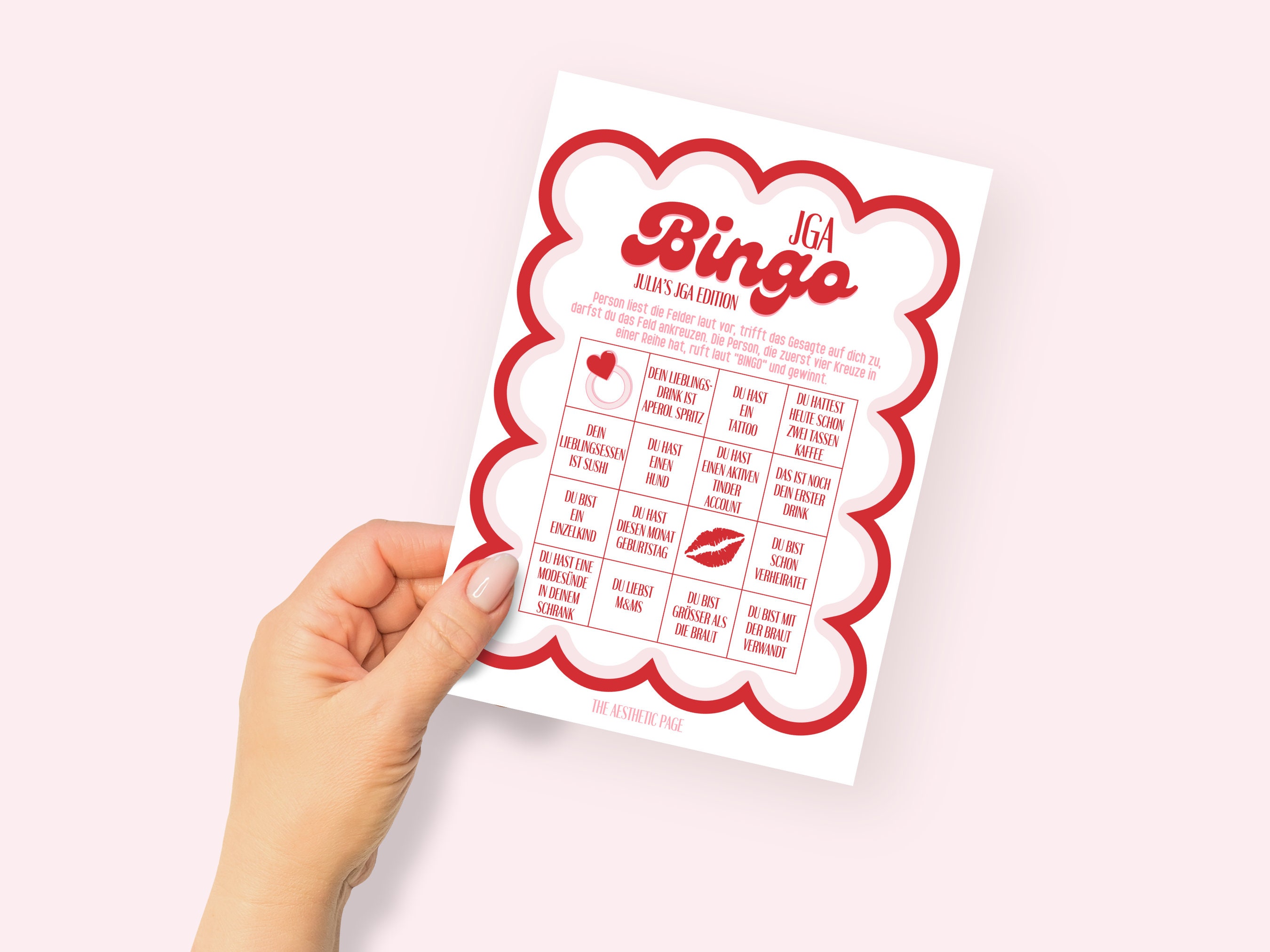 JGA Spiel bearbeitbar | JGA Bingo | Personalisierte Braut Spiele ...