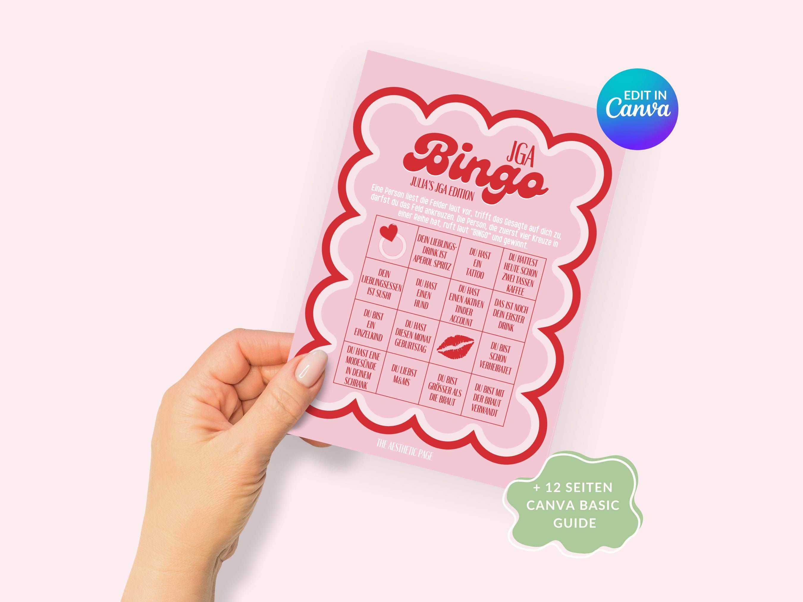 JGA Spiel bearbeitbar | JGA Bingo | Personalisierte Braut Spiele ...