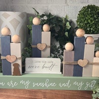 Handcrafted Wood Block Family: Custom Wooden People Decor - Etsy