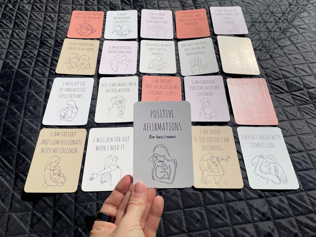20 Positive Motherhood Affirmation Cards, Mothers Cards, Self Care ...