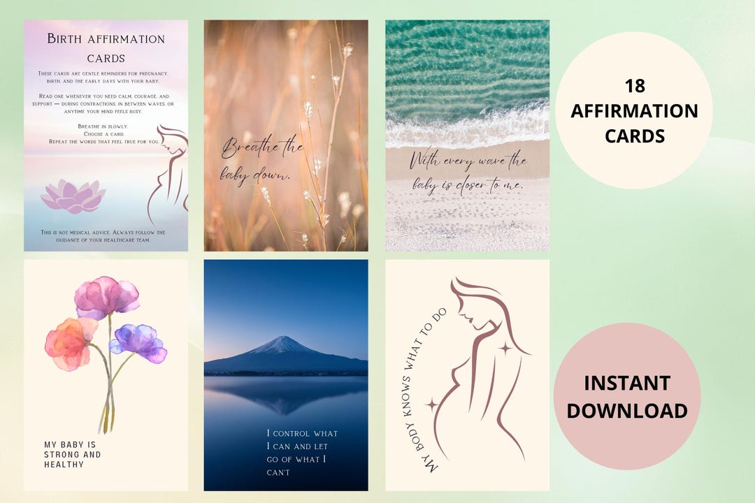 Birth Affirmation Cards Printable | Labor, Delivery Affirmations ...