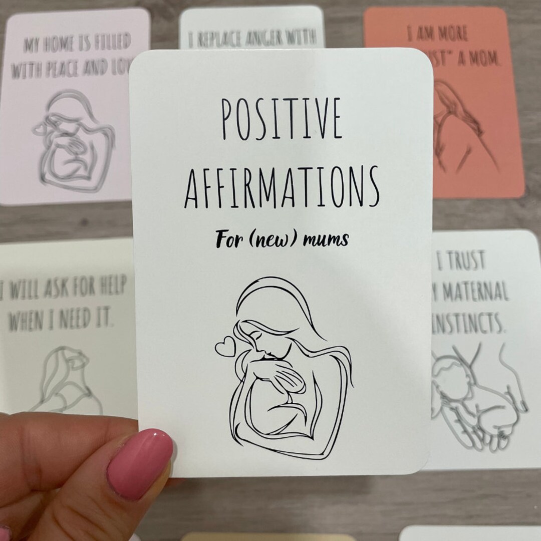 20 Positive Motherhood Affirmation Cards, Mothers Cards, Self Care ...