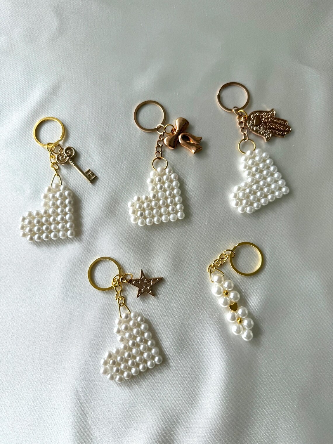 Personalized Pearl Beads Star Keychains Favor for Guest, Wedding Favors ...