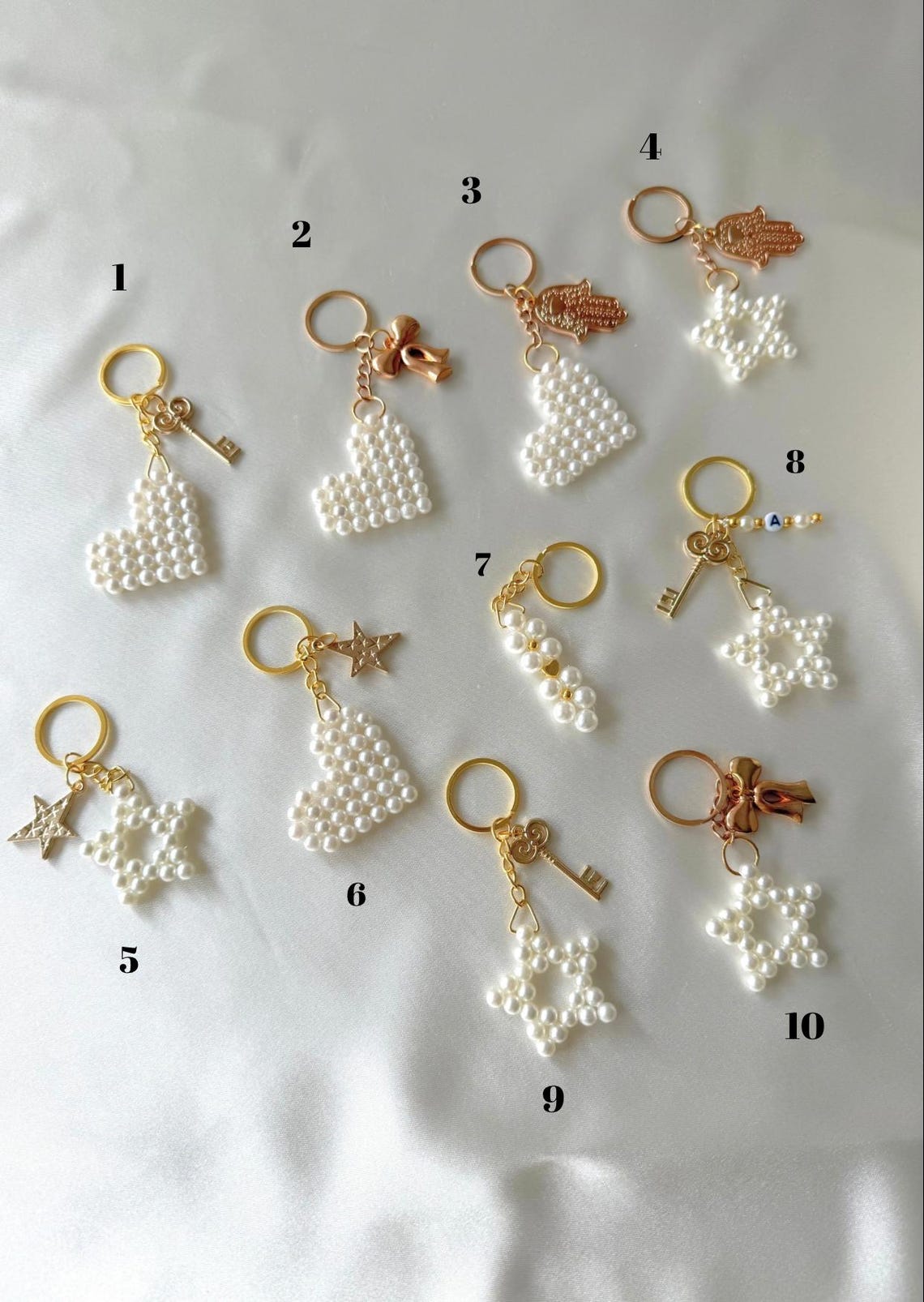 Personalized Pearl Beads Star Keychains Favor for Guest, Wedding Favors ...