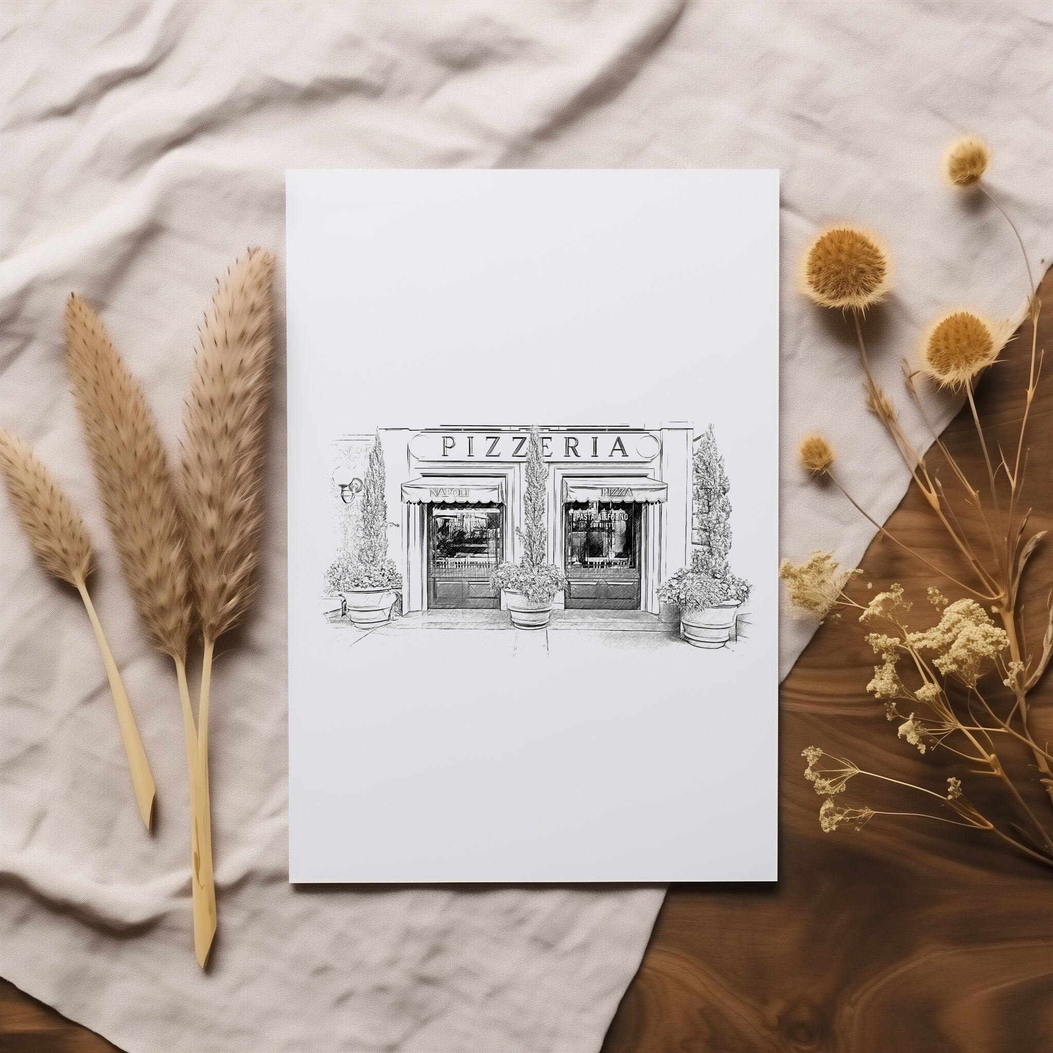 Custom Storefront Sketch, Drawing From Photo, Business Front ...