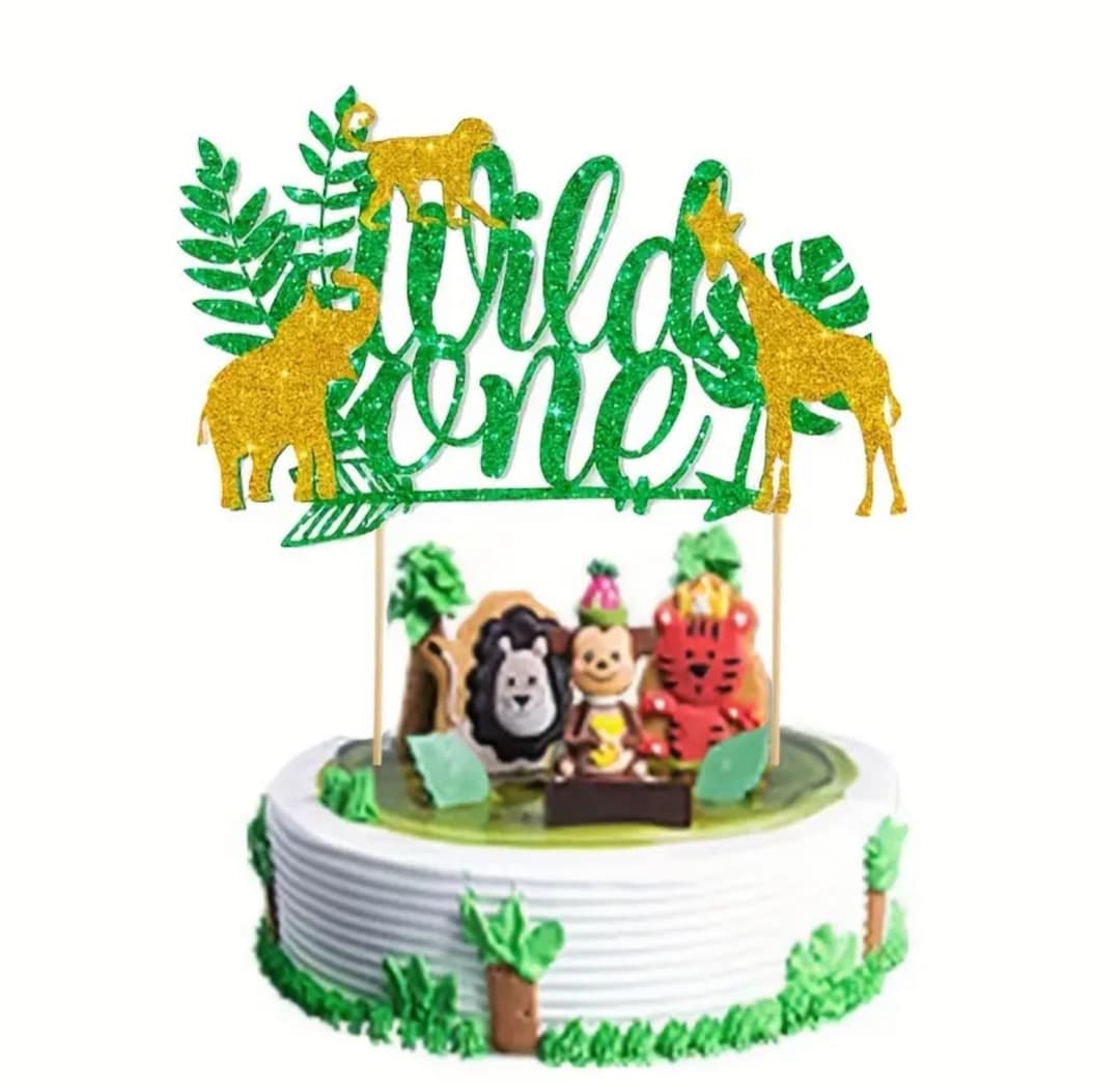 Wild One Birthday Cake Topper Decoration Jungle Safari Wild One ...