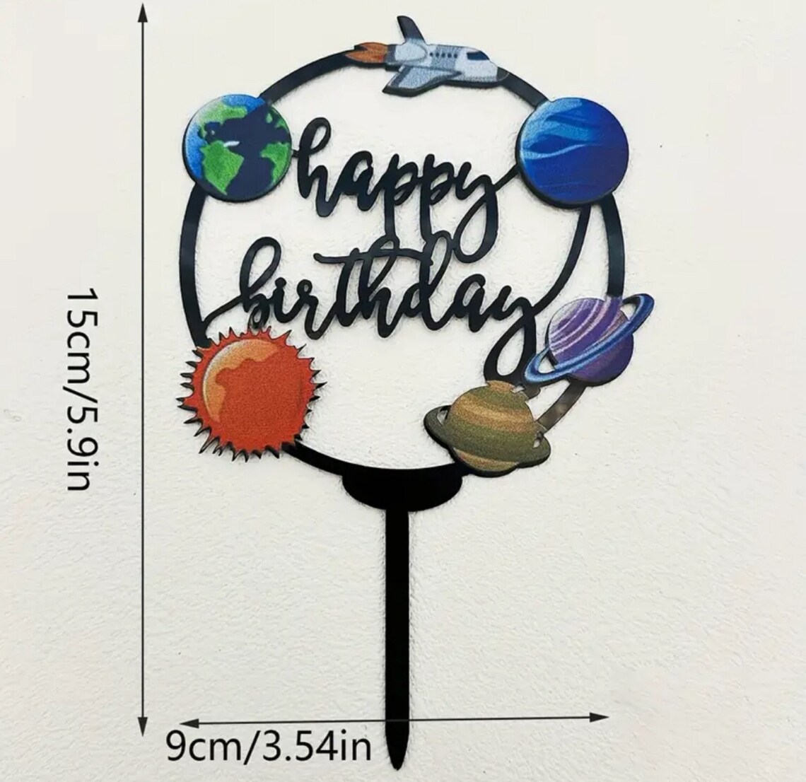 Solar System Astronaut Happy Birthday Cake Topper Space Galaxy Theme ...