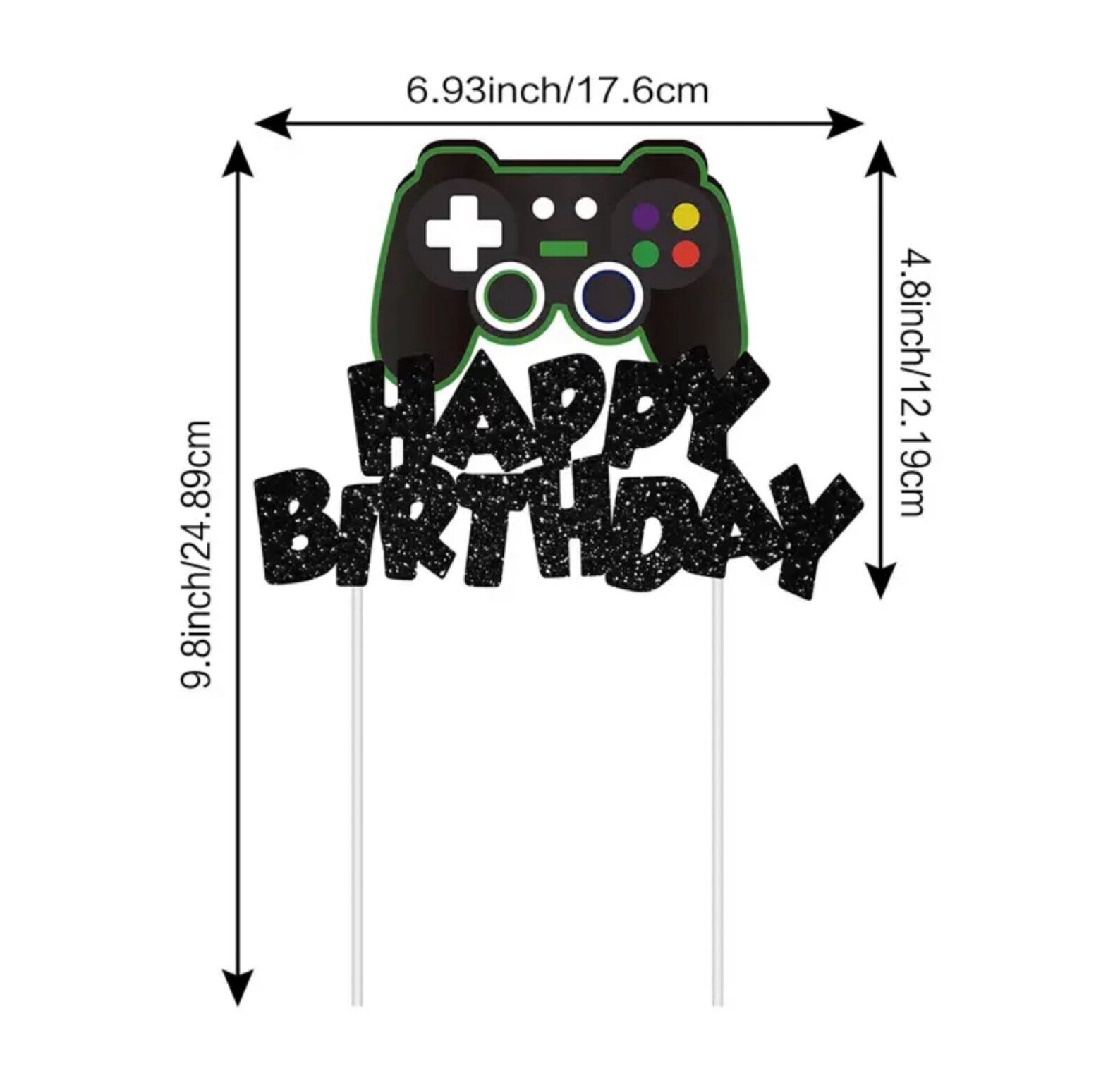 Gamer Video Games Happy Birthday Cake Topper Space Gaming Boy Cake ...