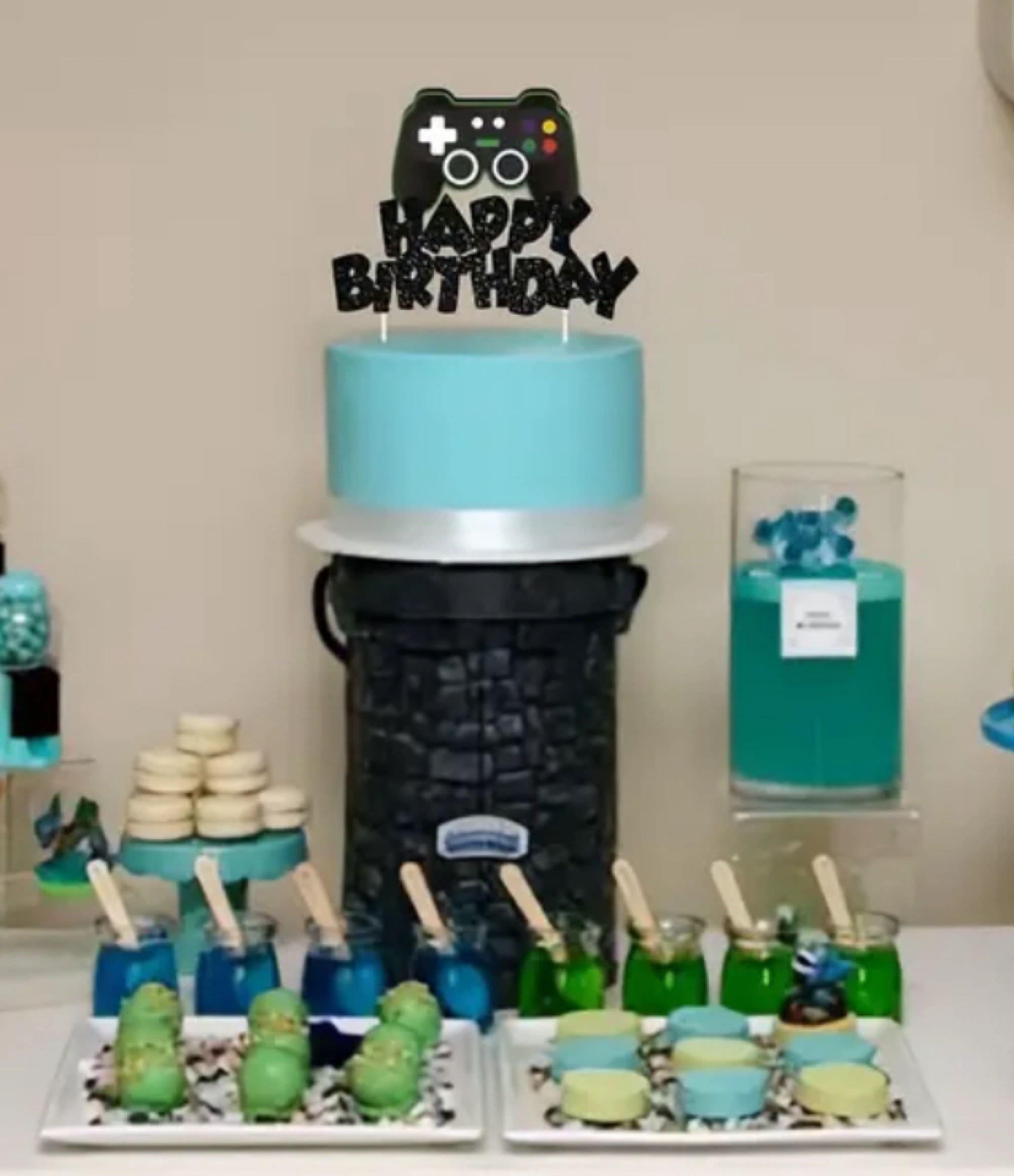 Gamer Video Games Happy Birthday Cake Topper Space Gaming Boy Cake ...