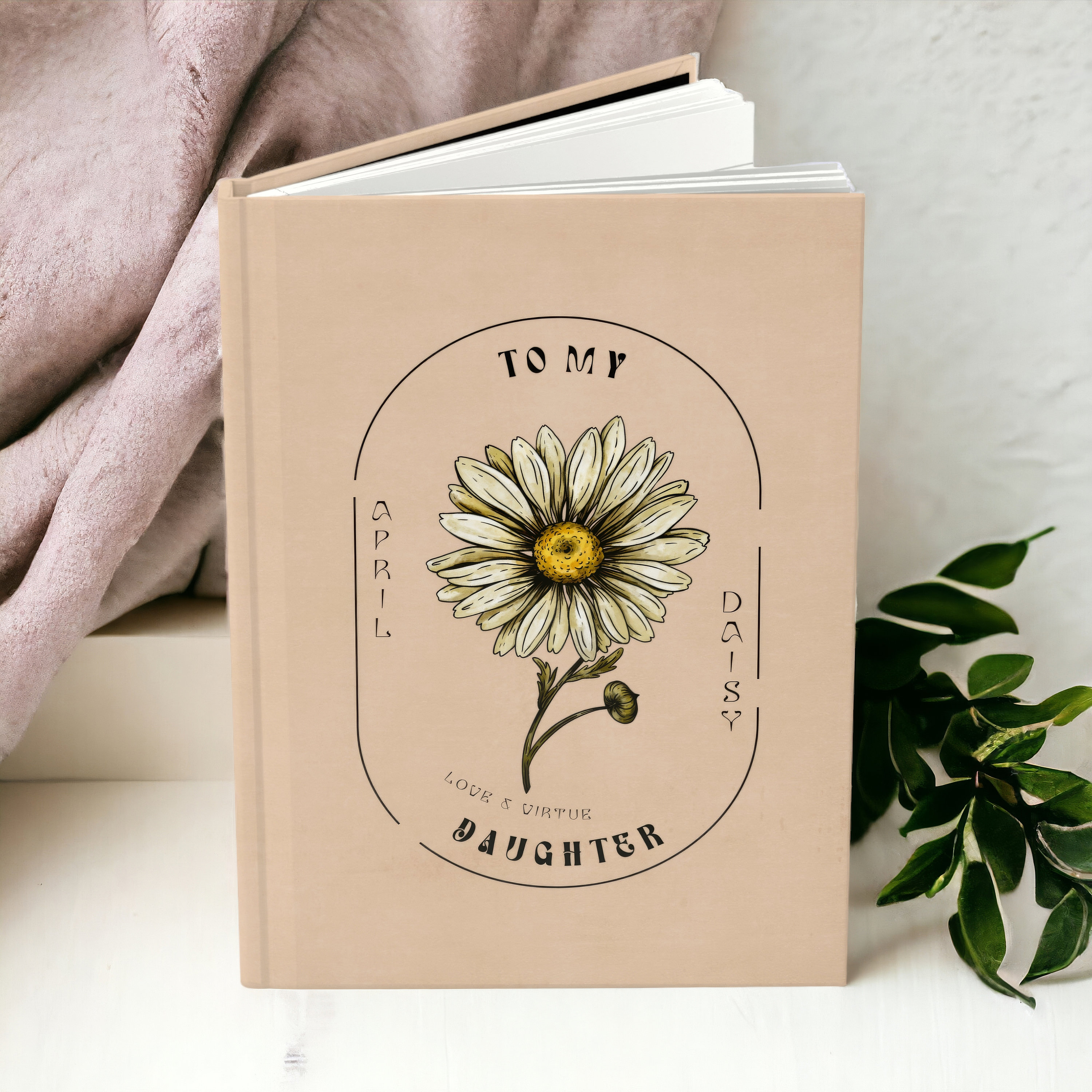 April Personalized Birth Flower Journal, Custom Name Notebook, April ...