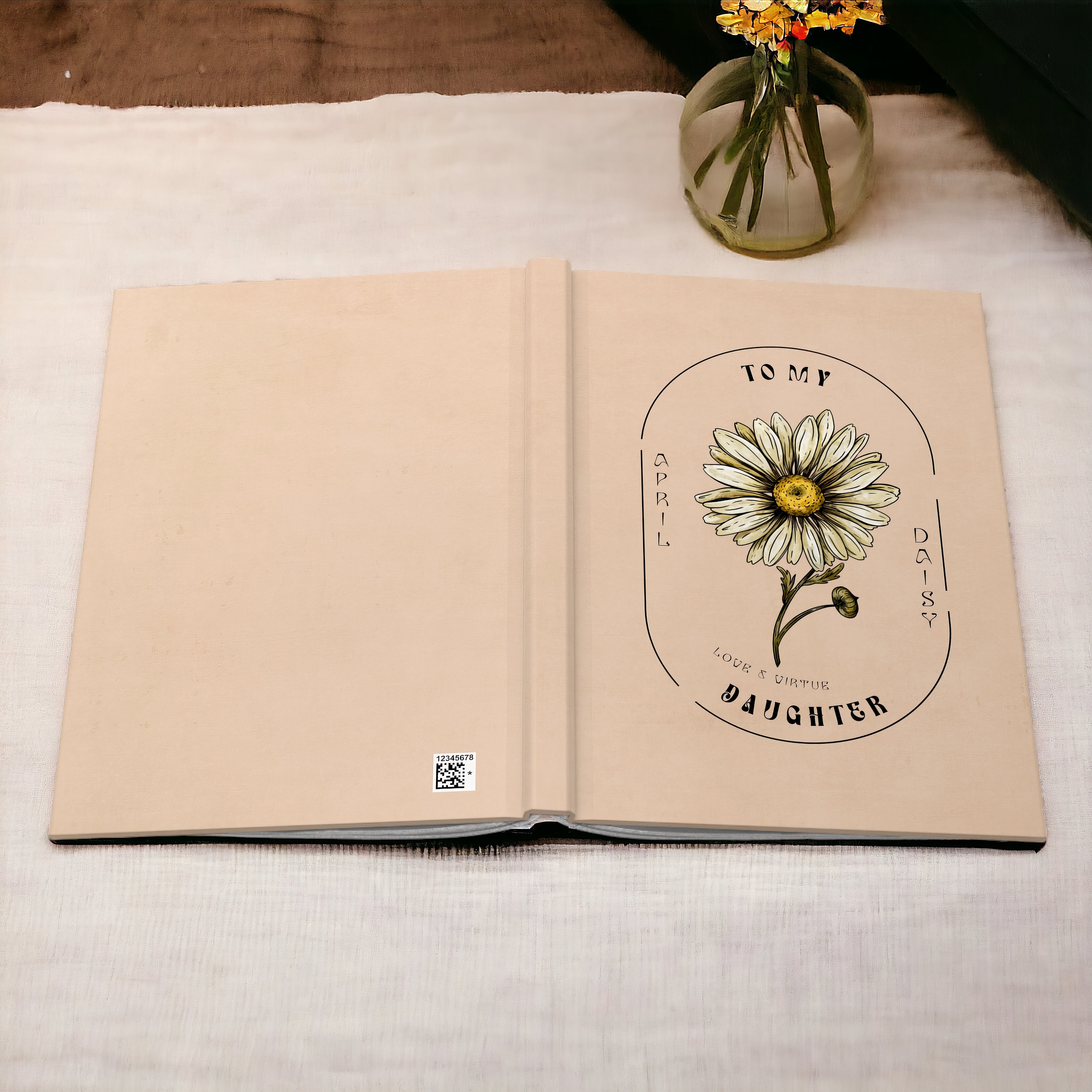 April Personalized Birth Flower Journal, Custom Name Notebook, April ...
