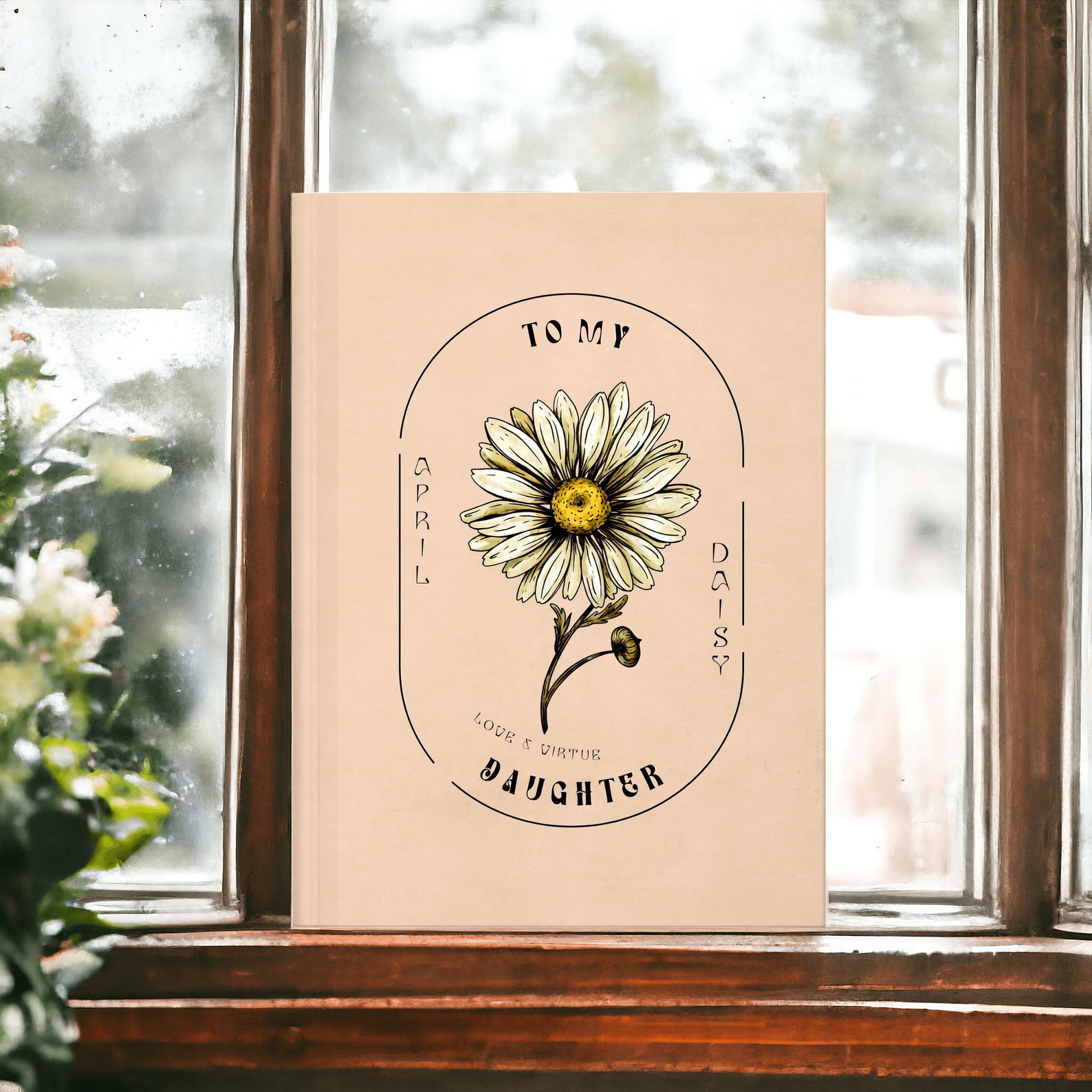 April Personalized Birth Flower Journal, Custom Name Notebook, April ...