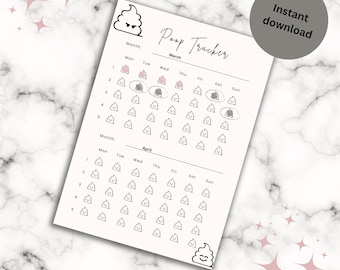 Poop Tracker, Bristol Chart, Stool Journal, Types of Poop, Bowel ...