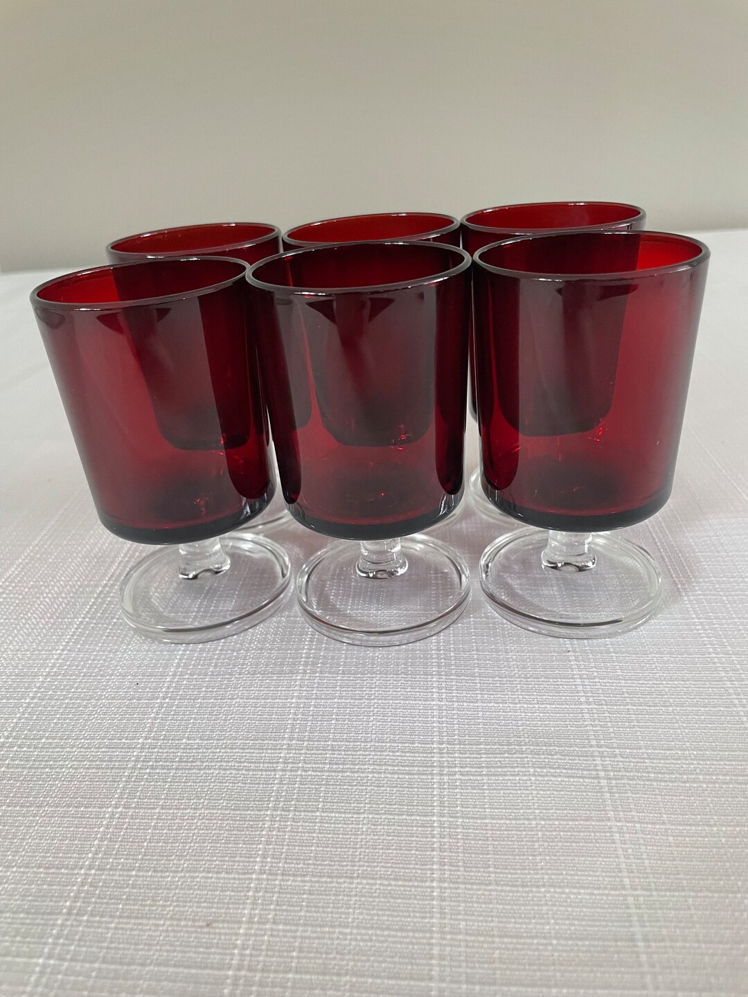 Luminarc Arcoroc Cavalier Ruby Red Wine Drinking Glasses Etsy
