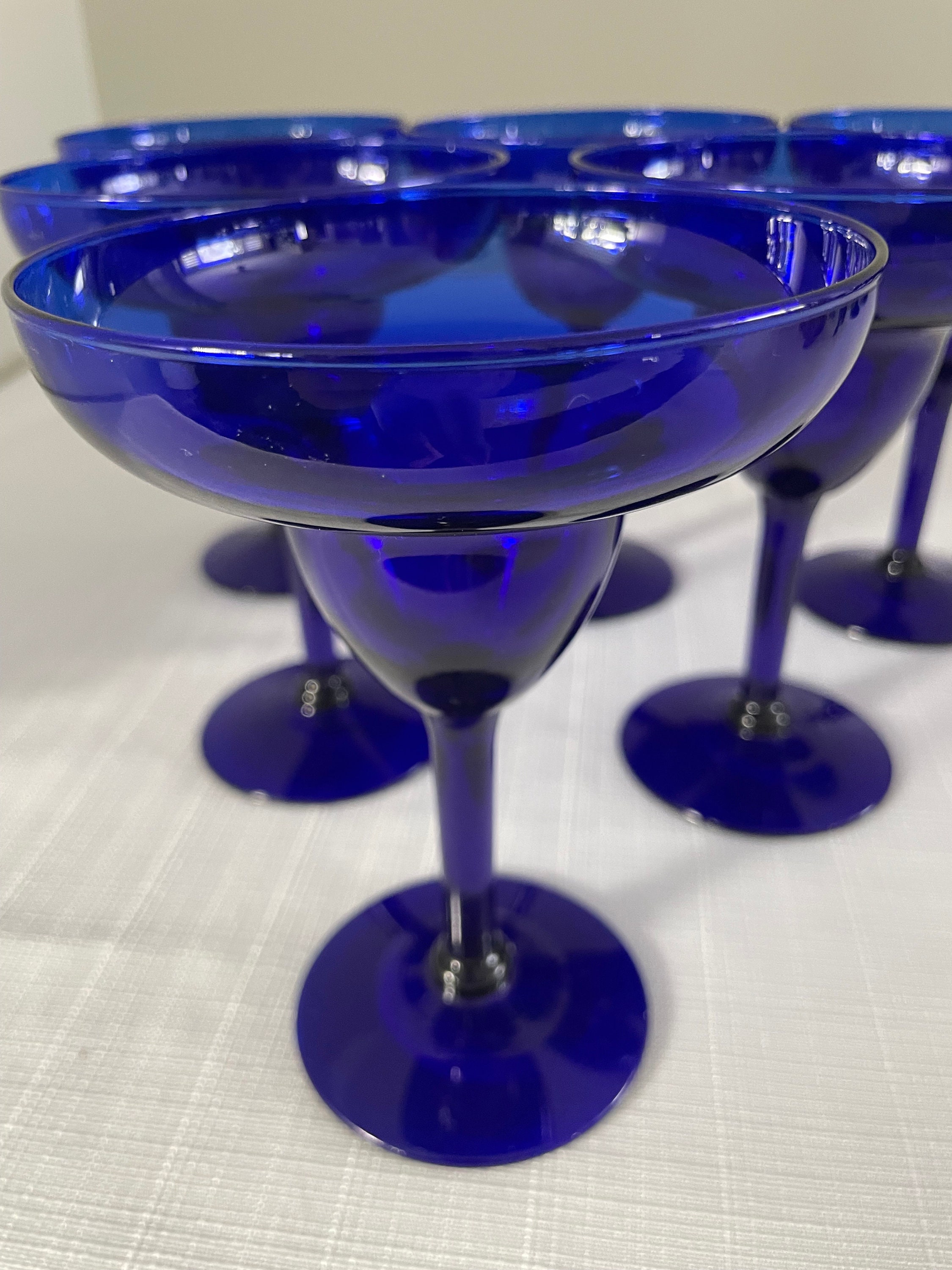 Vintage Cobalt Blue Cocktail Glasses - Etsy