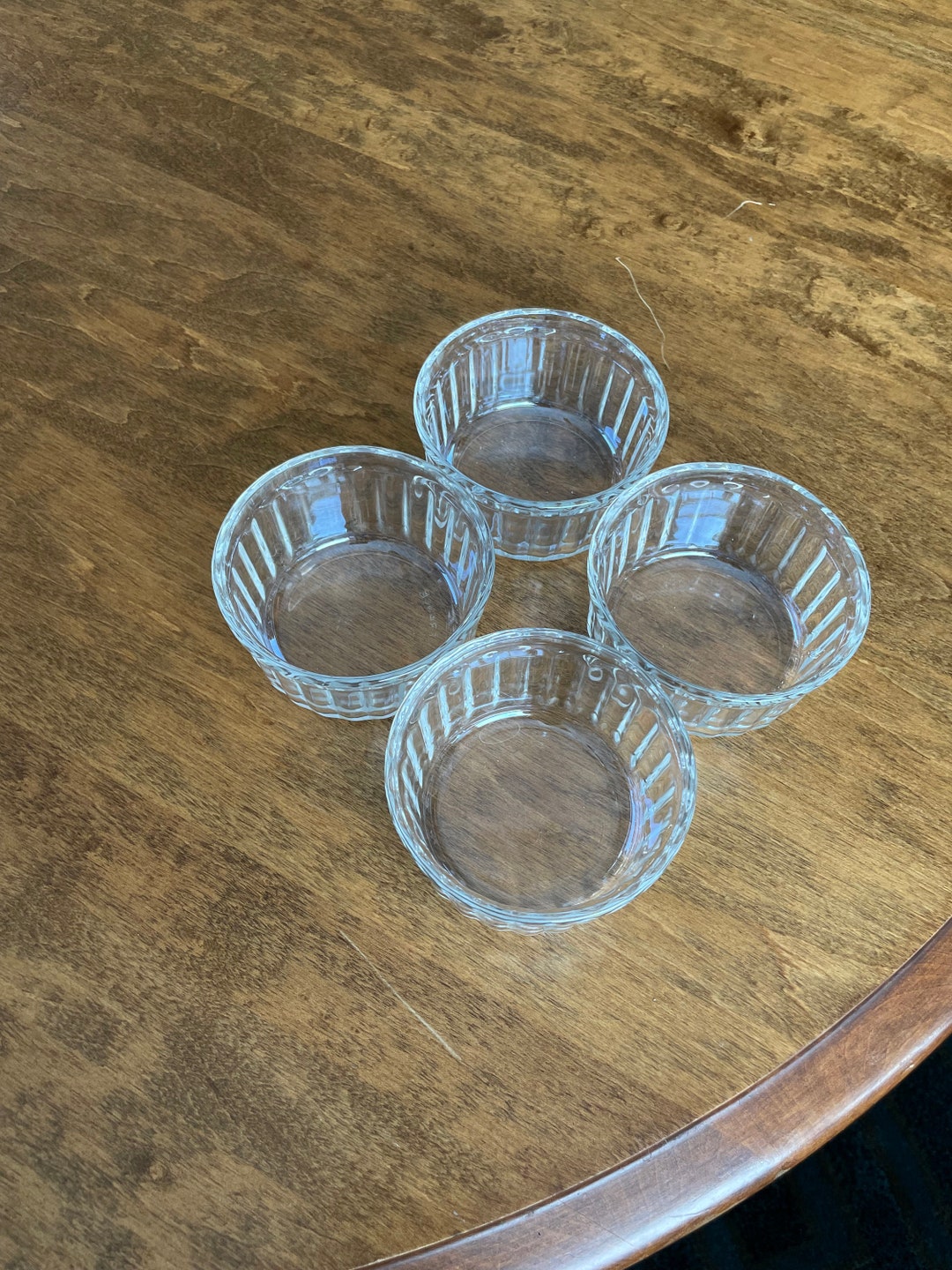 Vintage Ribbed Clear Glass Ramekins - Etsy