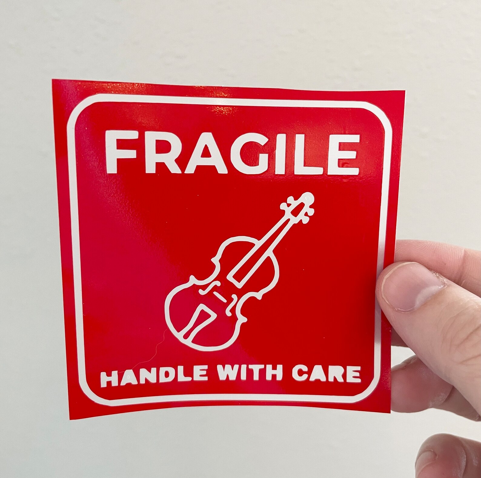 String Instrument Vinyl Sticker Decal That Says Fragile-handle With ...