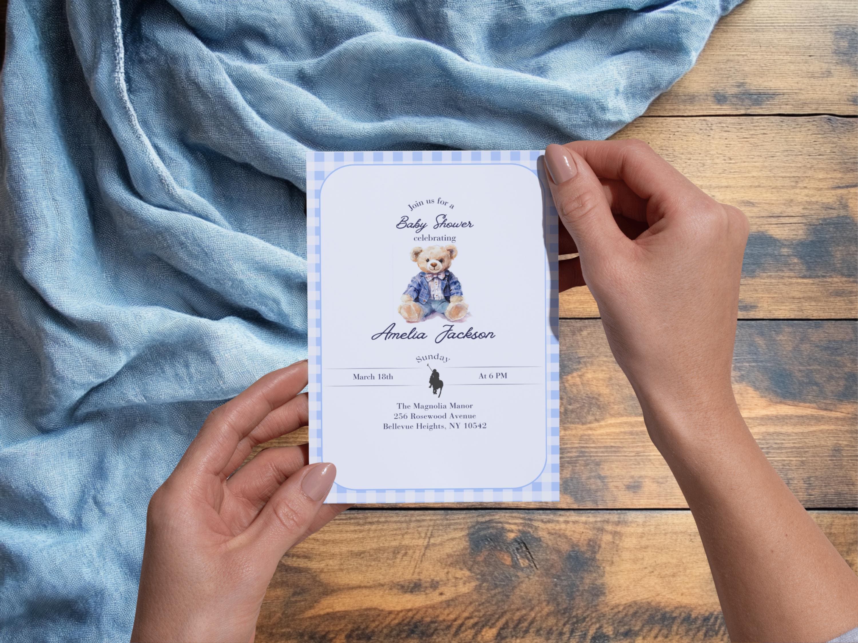 Ralph Lauren | Polo Bar | Polo Bear Invite | Baby Shower Invitation ...