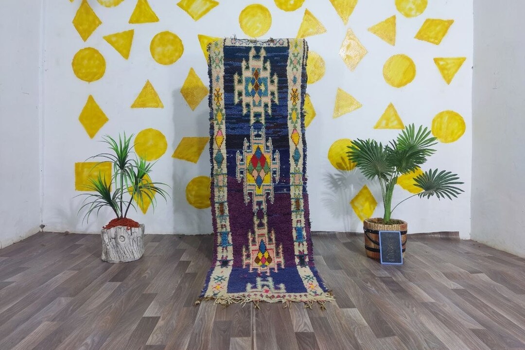 Berber Runner Rug Purpel Hand Knotted Gorgeous Moroccan Runner Rug ...