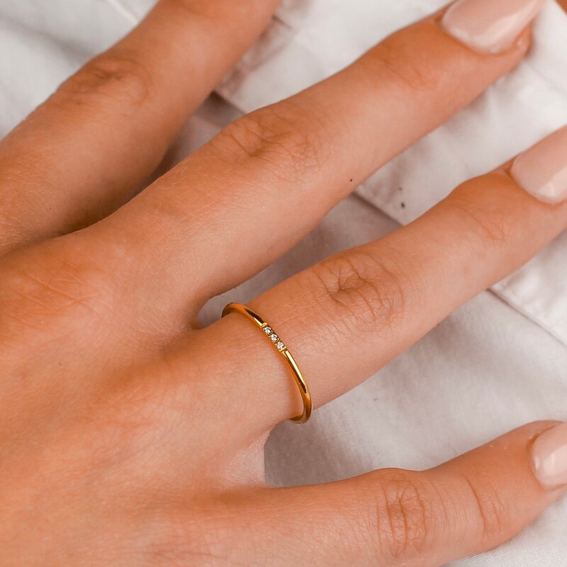 Small Diamond Ring - Etsy