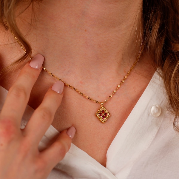 Ruby Necklace Vintage - Etsy