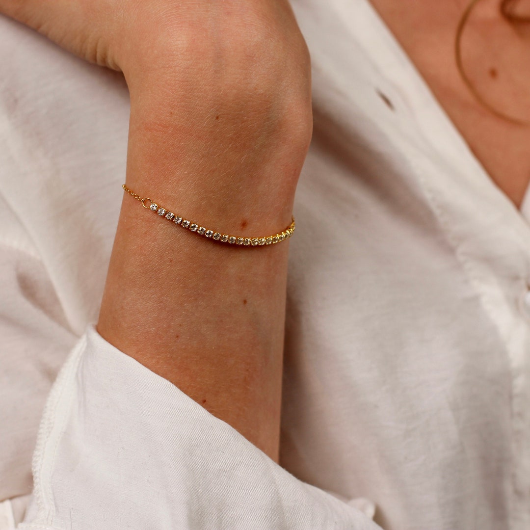 Diamond Bar Bracelet Pave Bar Bracelet, Dainty Diamond Gold Bracelet ...