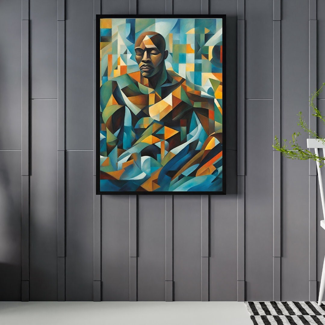 The Cubist Current Digital Art Print Wall Art Modern Home Decor Black ...