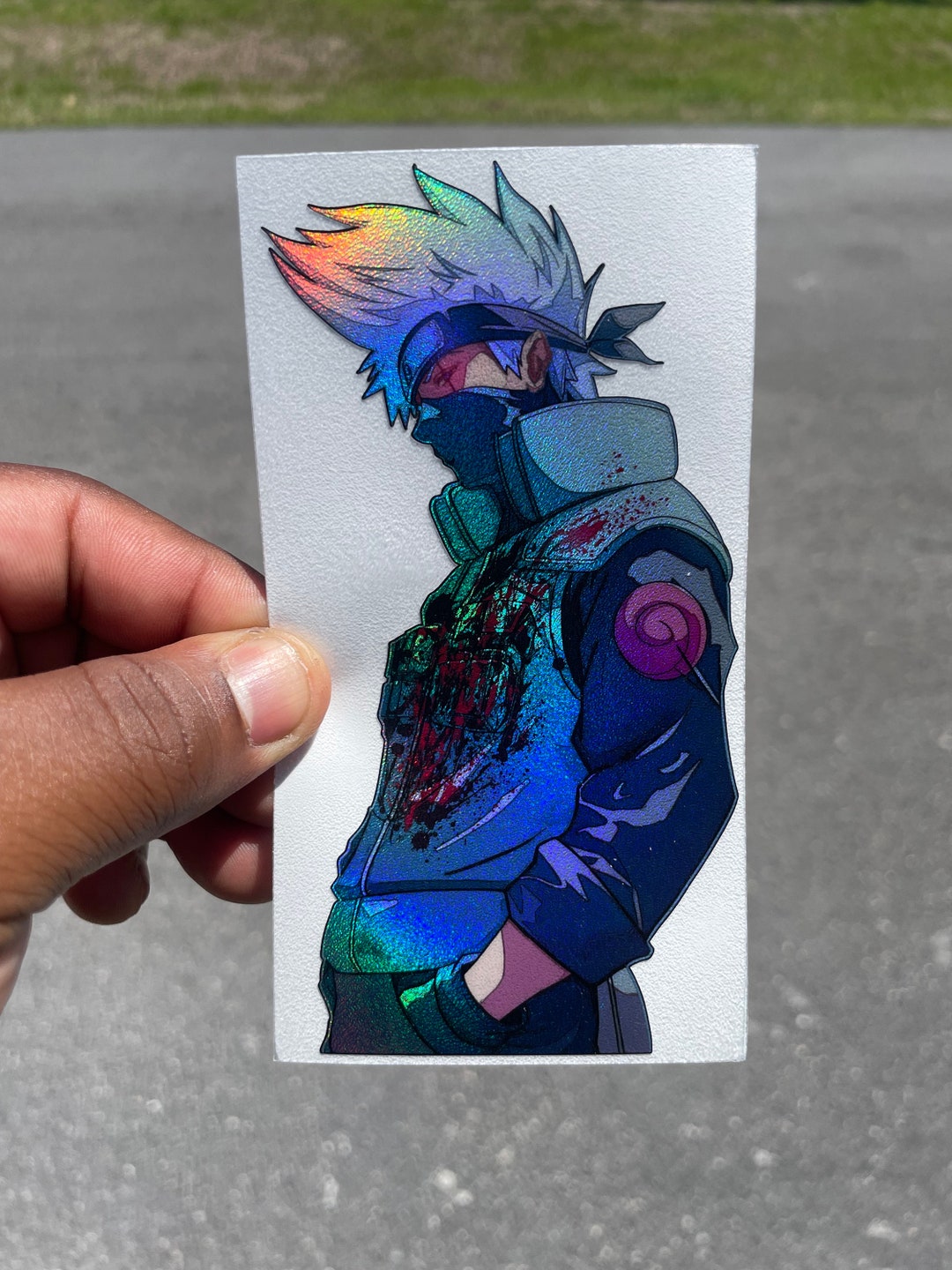 Anime Sticker Kakashi Decal Holographic Weatherproof Uv-resistant Car ...