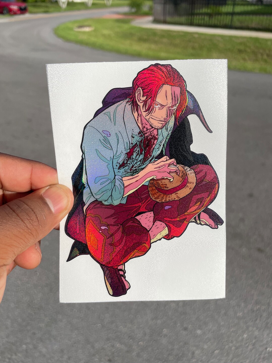 Anime Sticker Shanks One Piece Decal Holographic Weatherproof Uv ...