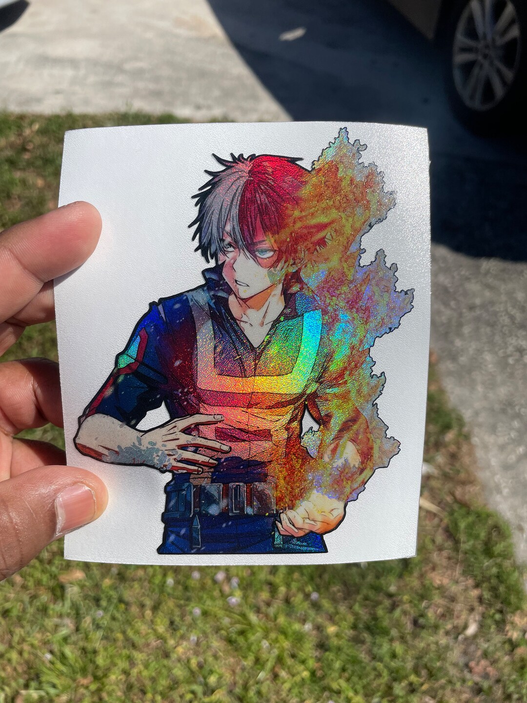 Anime Sticker Todoroki Mha Sticker Decal Holographic Weatherproof Uv ...