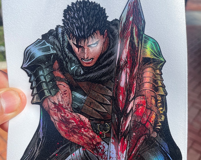 Anime Sticker Guts Berserk Decal Holographic Weatherproof Uv-resistant ...