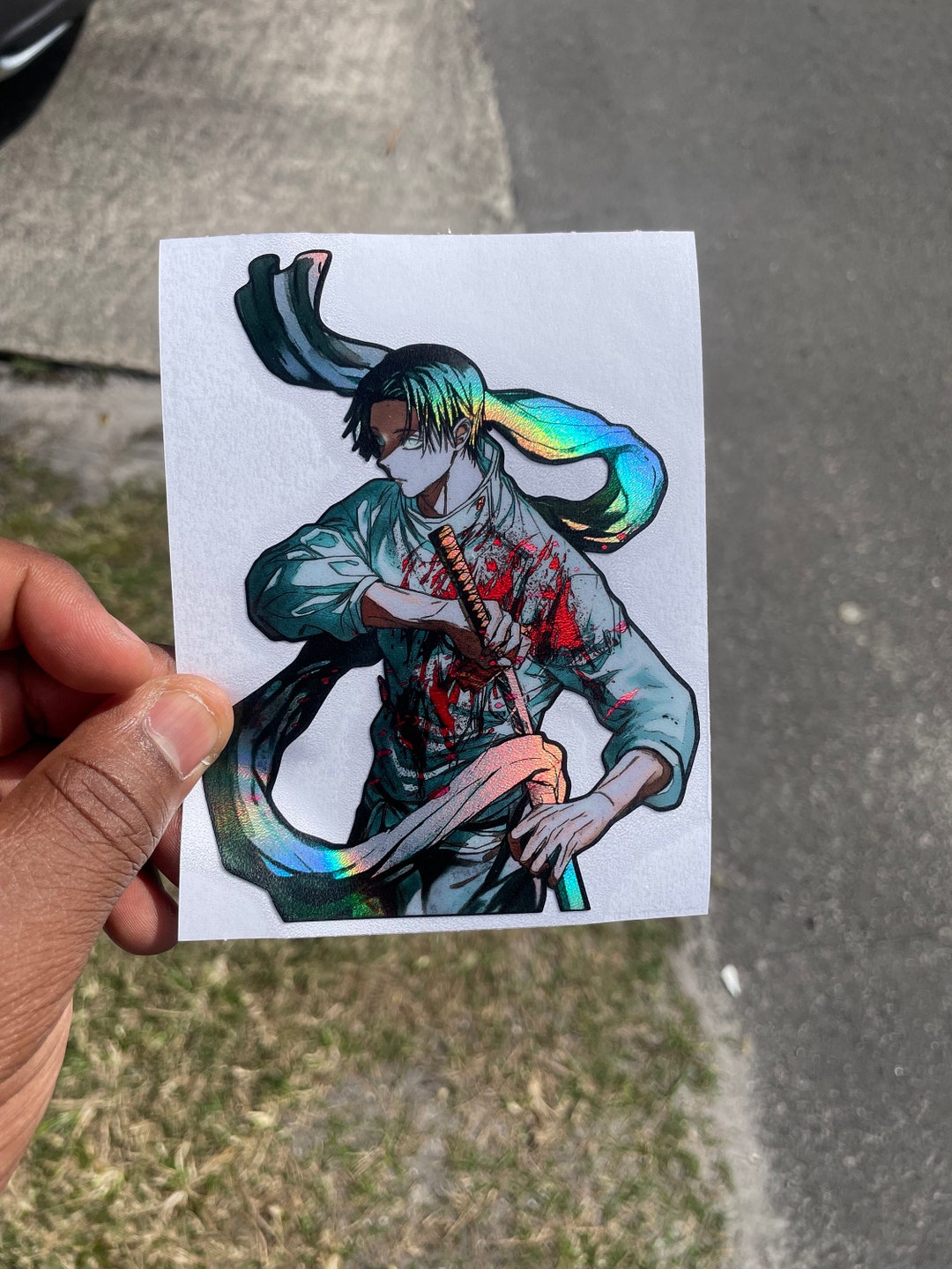 Anime Sticker Yuta Jjk Decal Holographic Weatherproof Uv-resistant Car ...