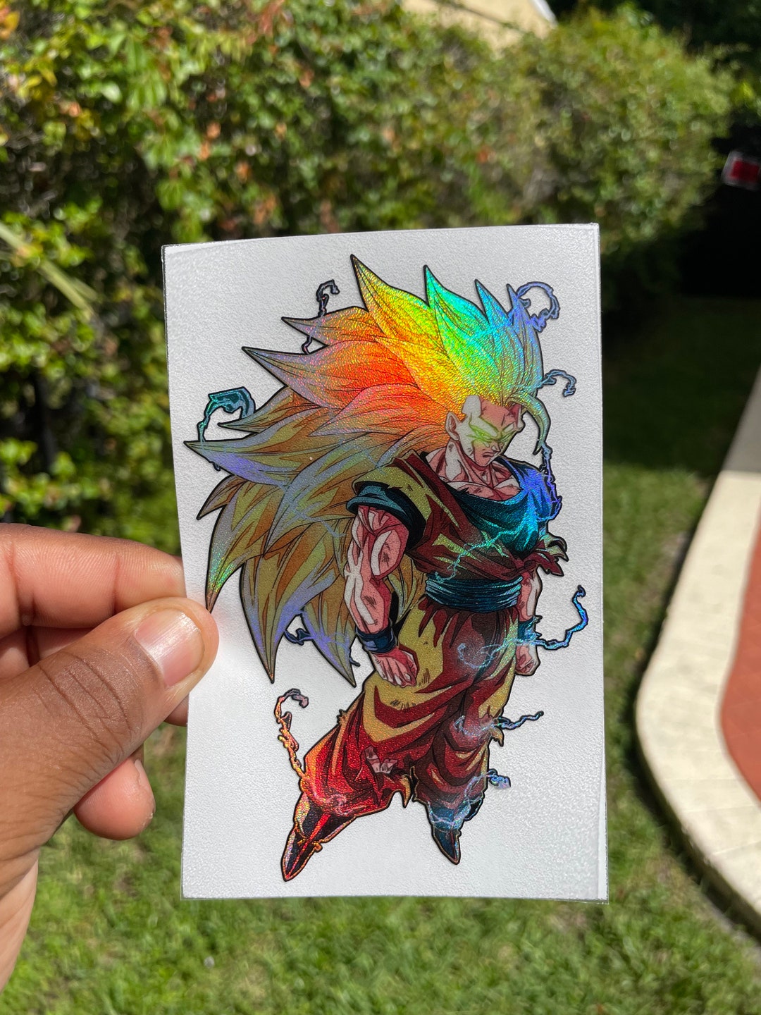 Anime Sticker Goku Super Saiyan 3 Dragon Ball Z Holographic ...
