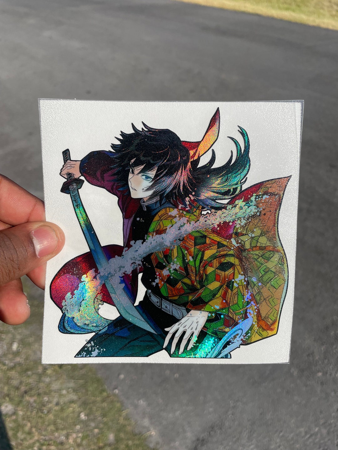 Anime Sticker Giyu Demon Slay Er Decal Holographic Weatherproof Uv ...