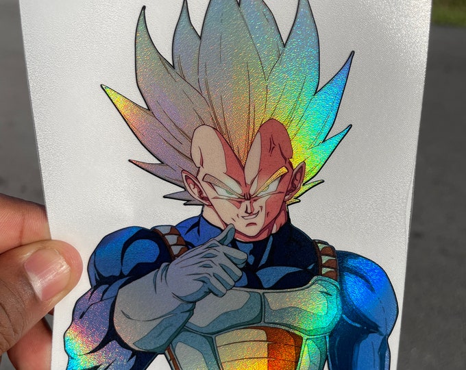 Anime Sticker Vegeta Dragon Ball Z Holographic Weatherproof Uv ...