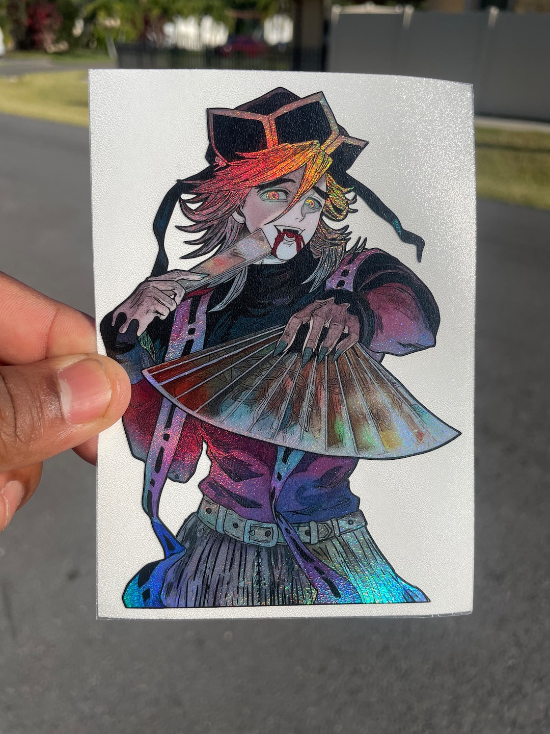 Anime Sticker Doma Demon Slay Er Decal Holographic Weatherproof Uv ...