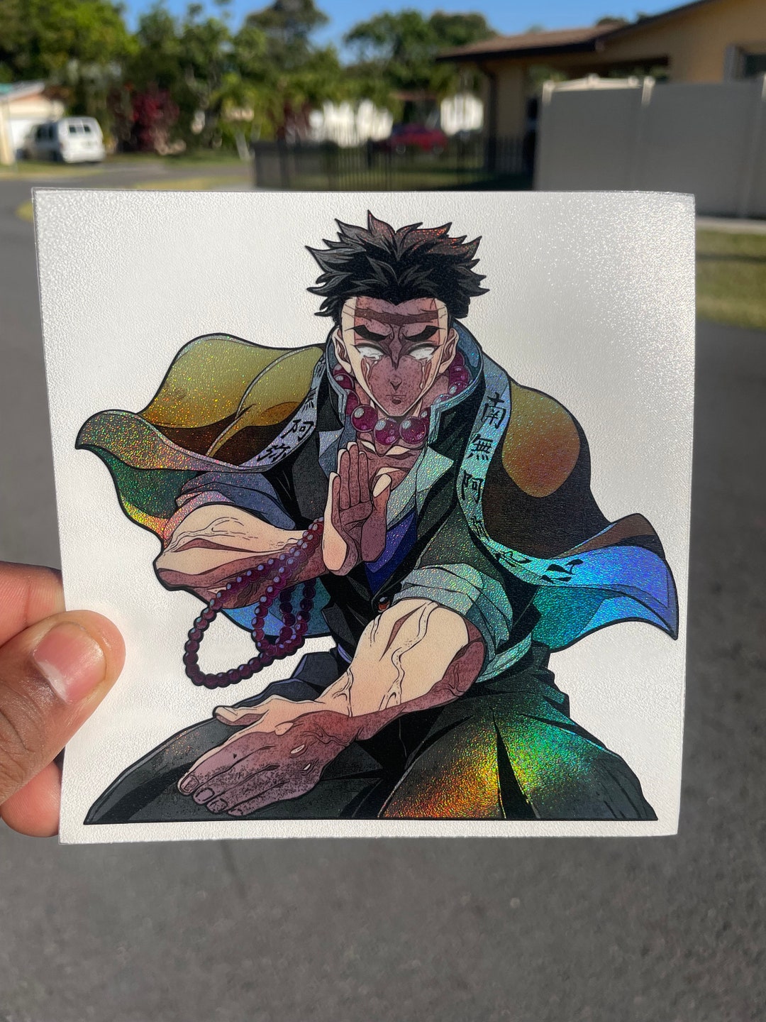 Anime Sticker Gyomei Demon Slay Er Decal Holographic Weatherproof Uv ...