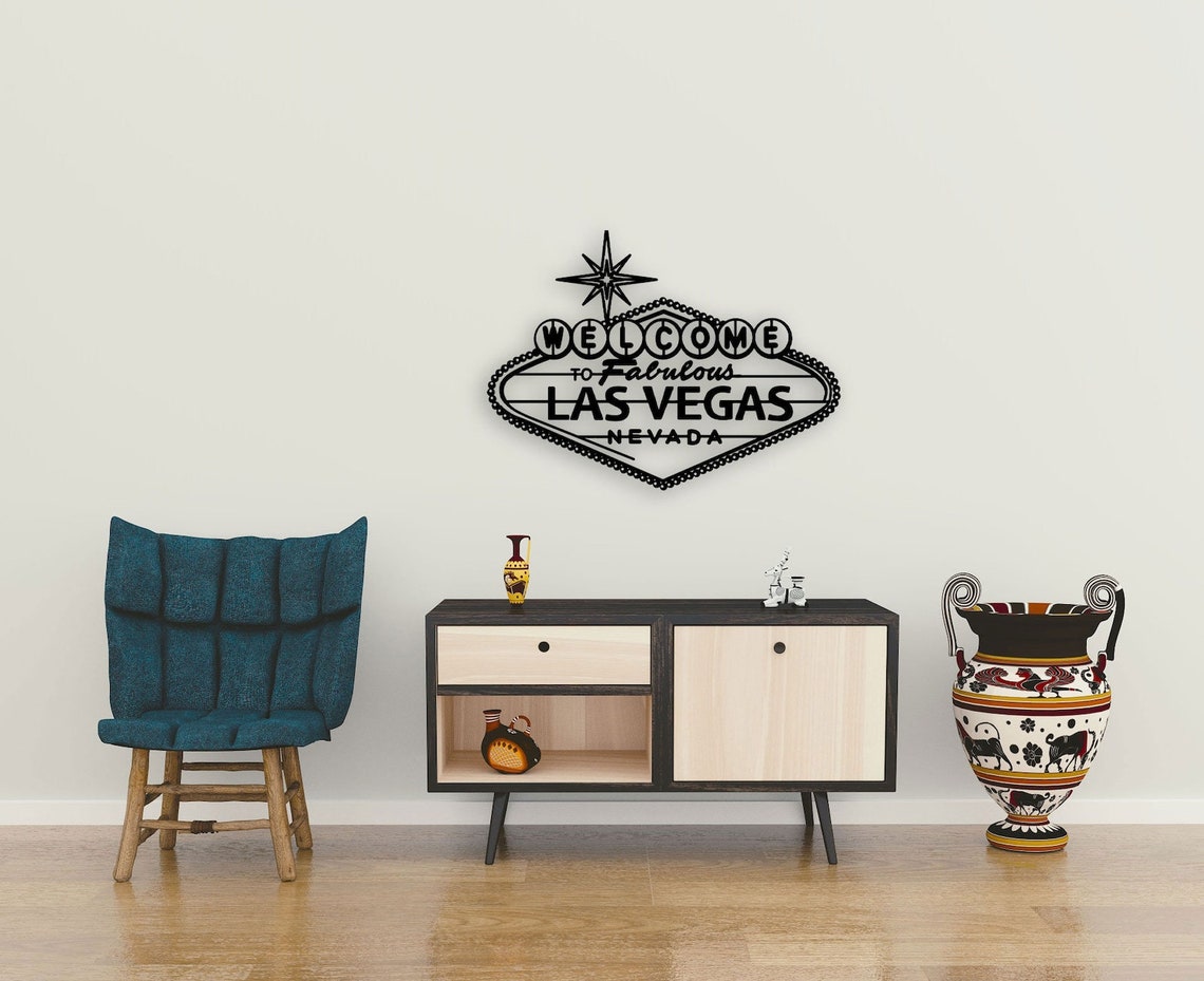 Las Vegas Metal Wall Art Welcome to Las Vegas Wall Sign Casino Wall ...
