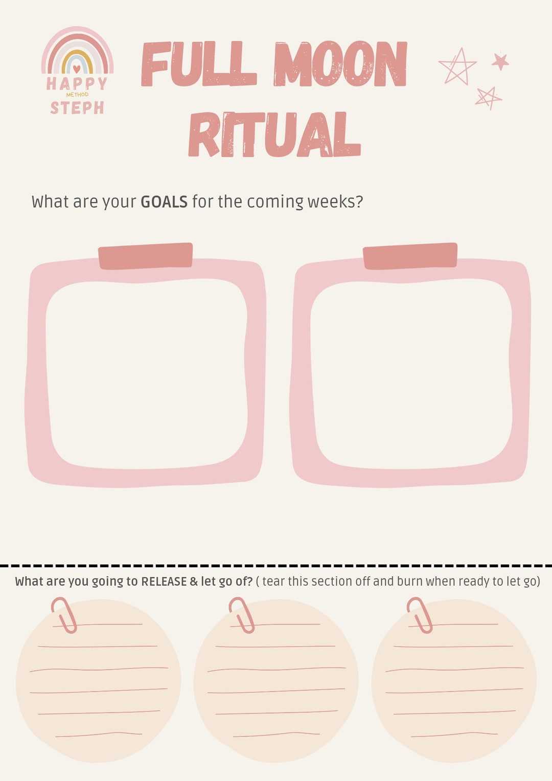 Full Moon Ritual 2024 4 Page Guide & Worksheet Digital Download - Etsy