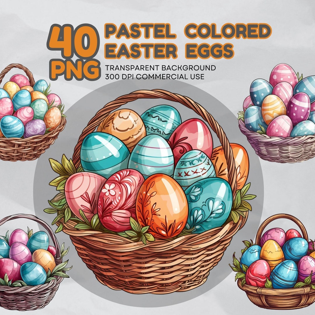 Pastel Easter Eggs PNG Clipart: Transparent Background (digital ...