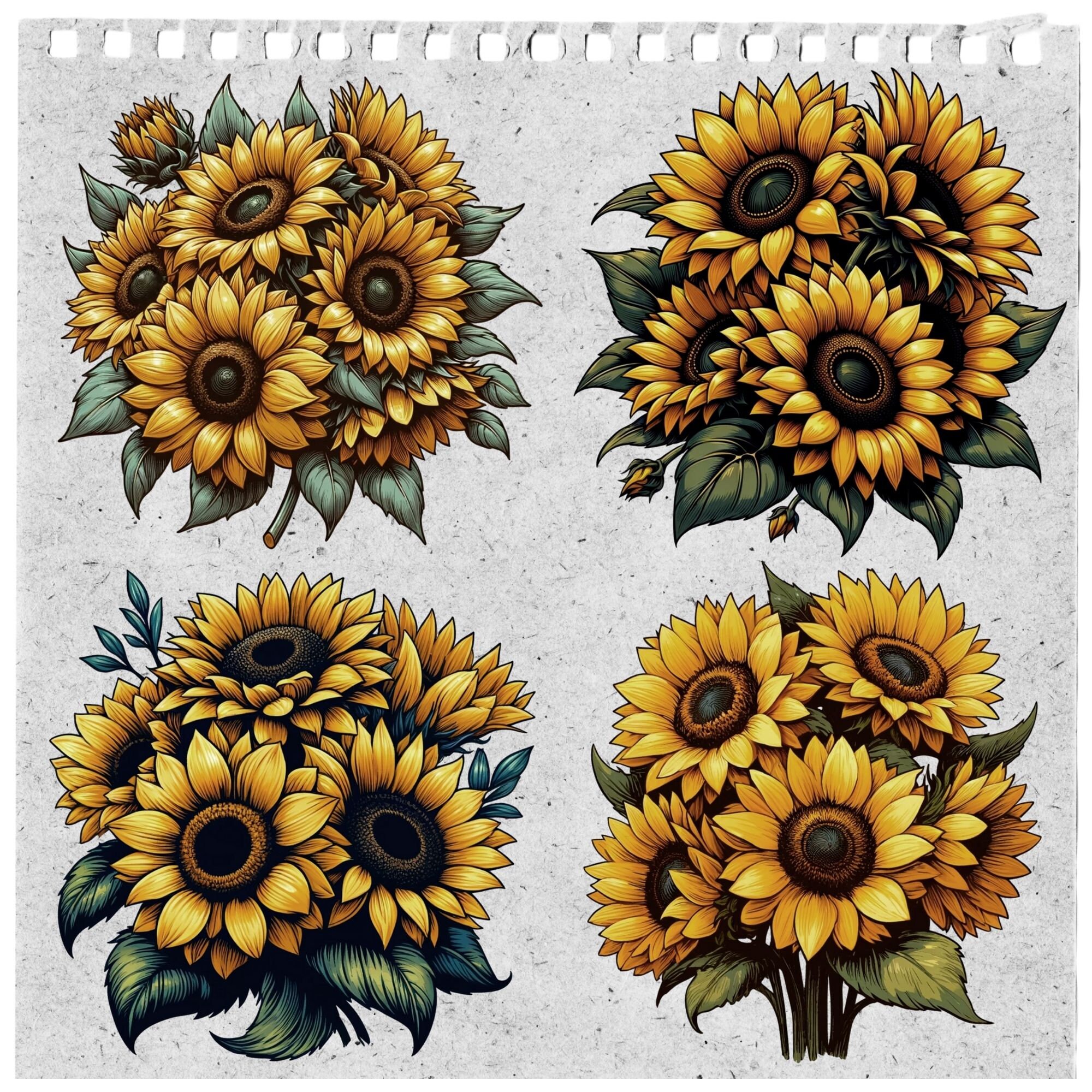Sunflowers Clipart - Watercolor Sunflowers - Sunflower Wreath Clipart ...
