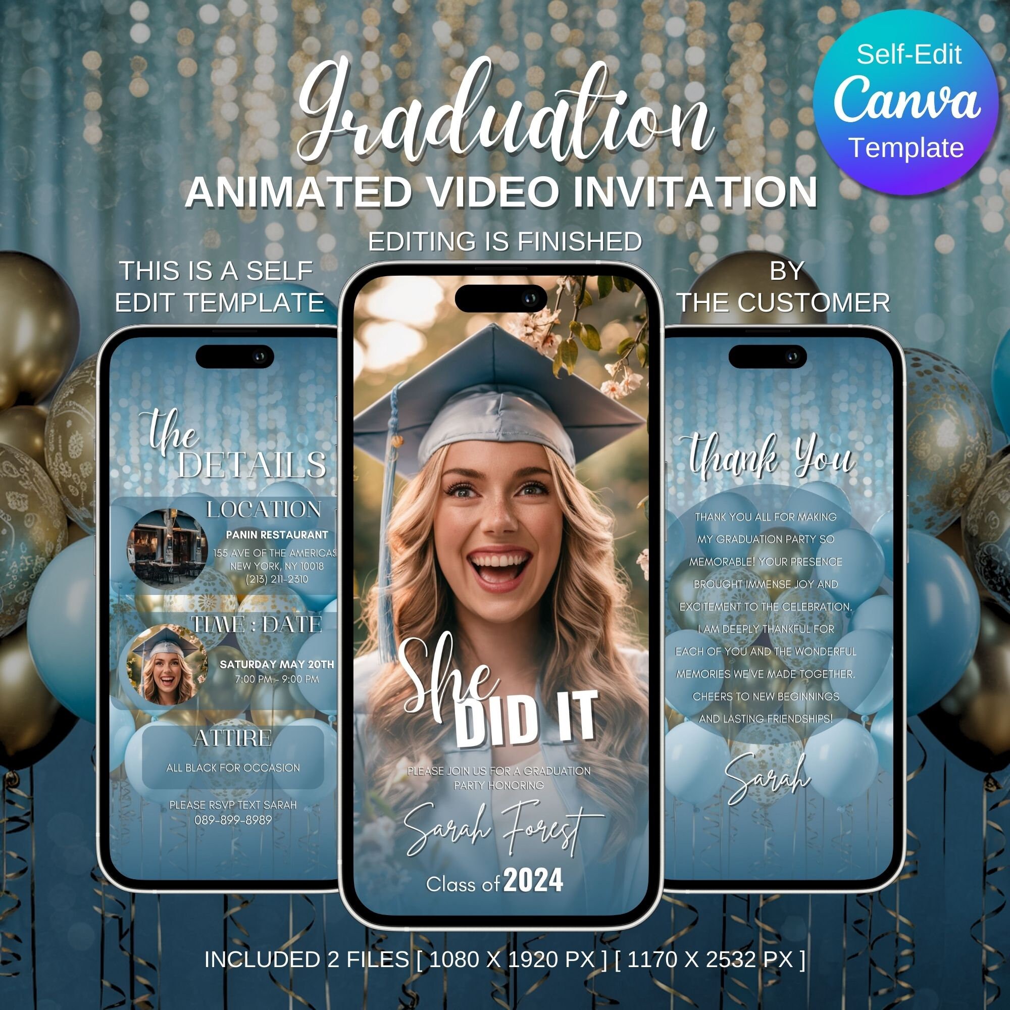 Digital Invite, Grad Party Invitation, Graduation Invitation ...