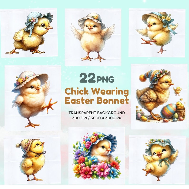 Easter Chick Clipart, Cute Easter Chick Clipart Bundle, High-quality ...