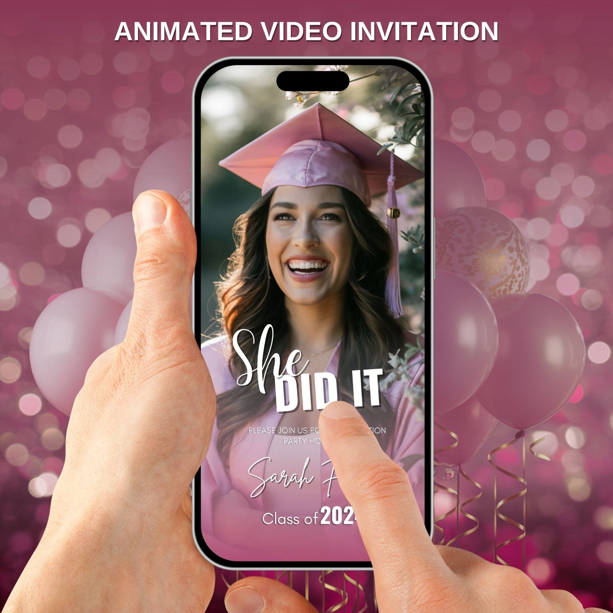 Graduation Animated Video Invitation Template Self-edit Canva Template ...